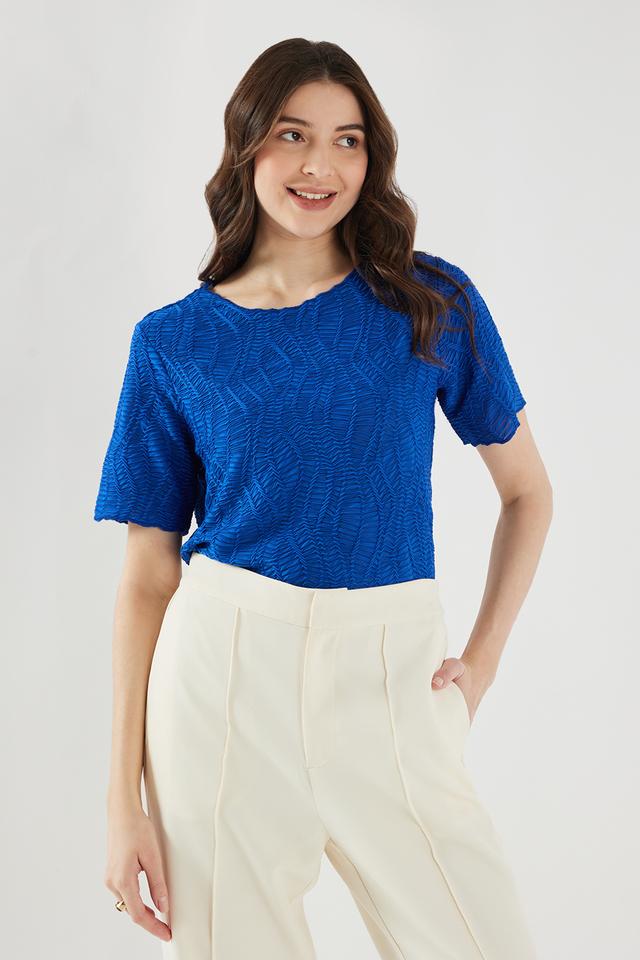 Blended Fabric Round Neck Women’s Top – EhorizonShop